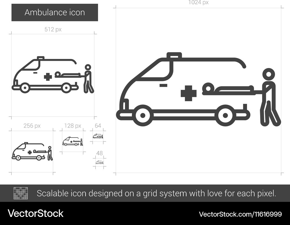 Ambulance line icon Royalty Free Vector Image - VectorStock