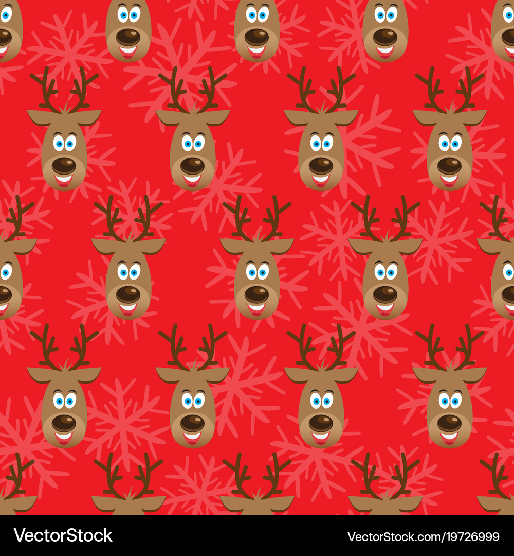 Christmas seamless pattern with deers Royalty Free Vector