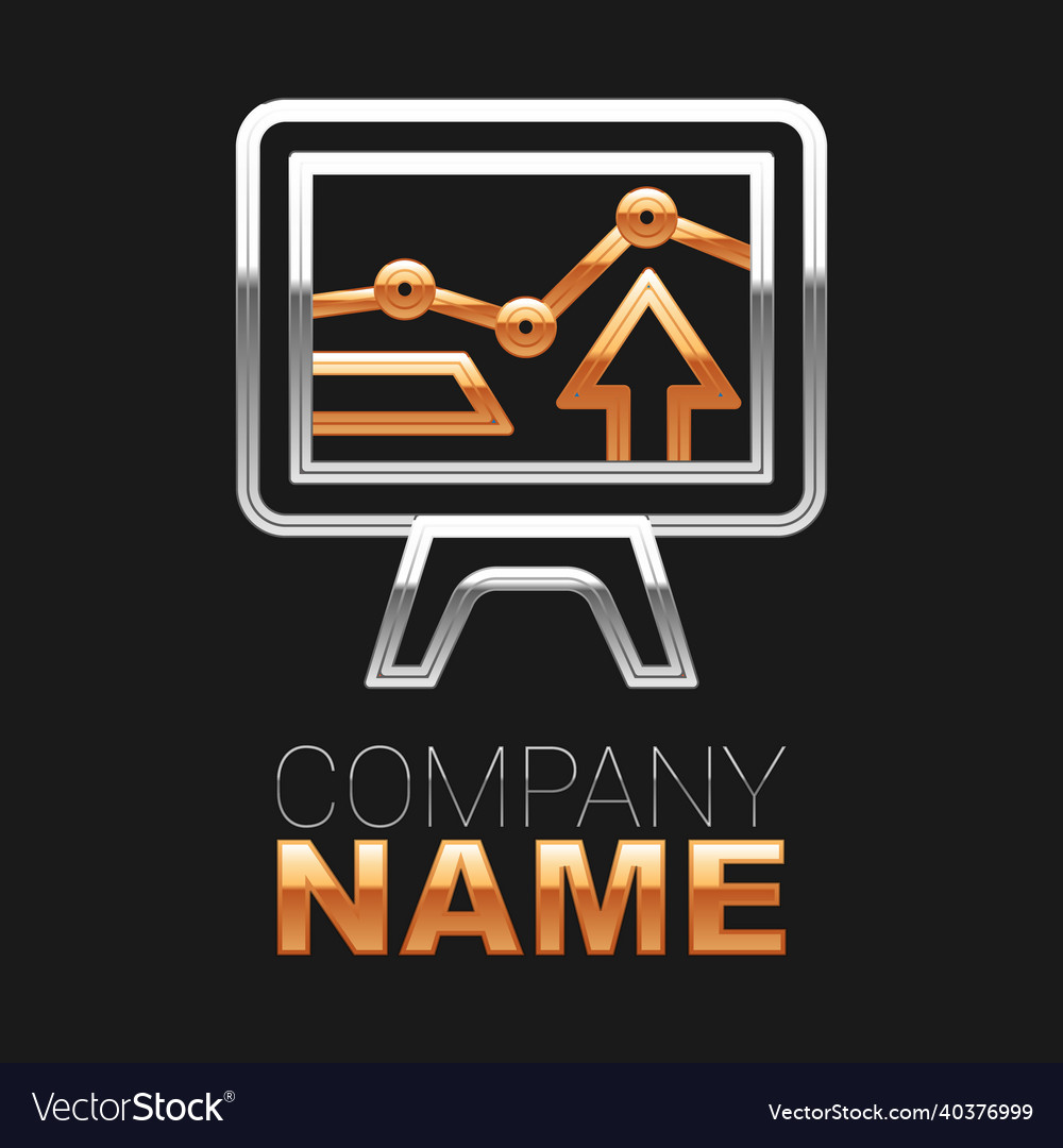 Line computer monitor with graph chart icon Vector Image
