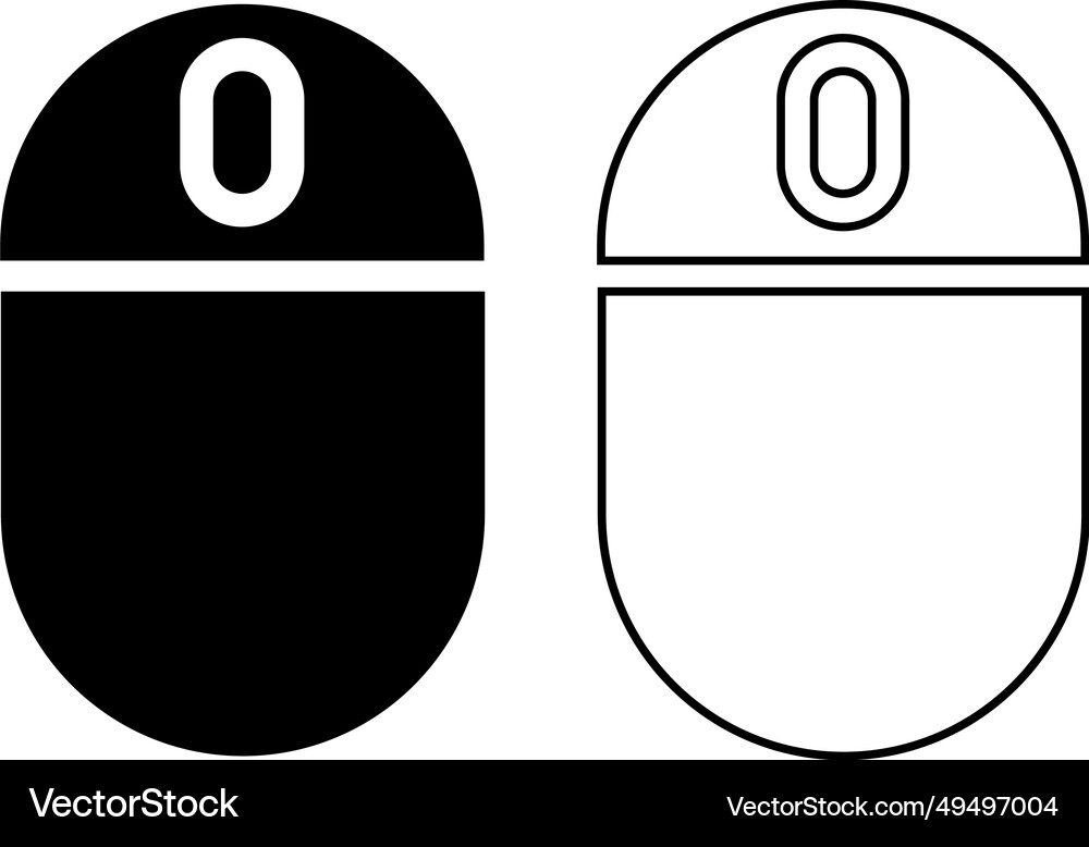 Computer mouse icon set isolated on transparent Vector Image