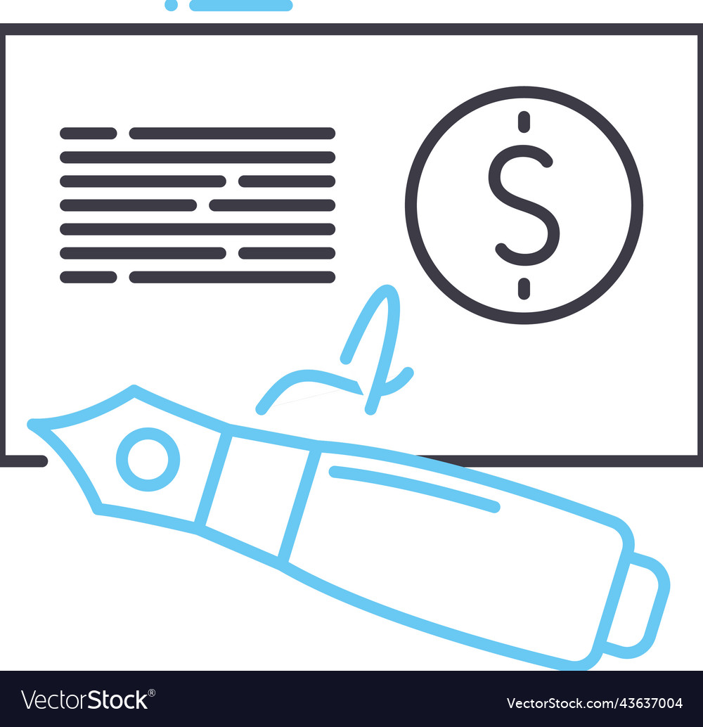 Credit Check Line Icon Outline Symbol Royalty Free Vector