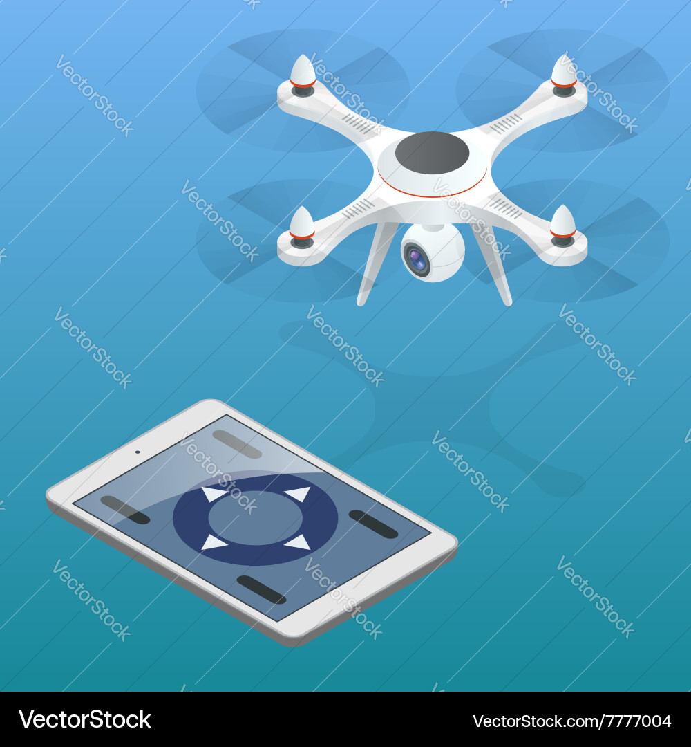 Full control of drone being flown Royalty Free Vector Image