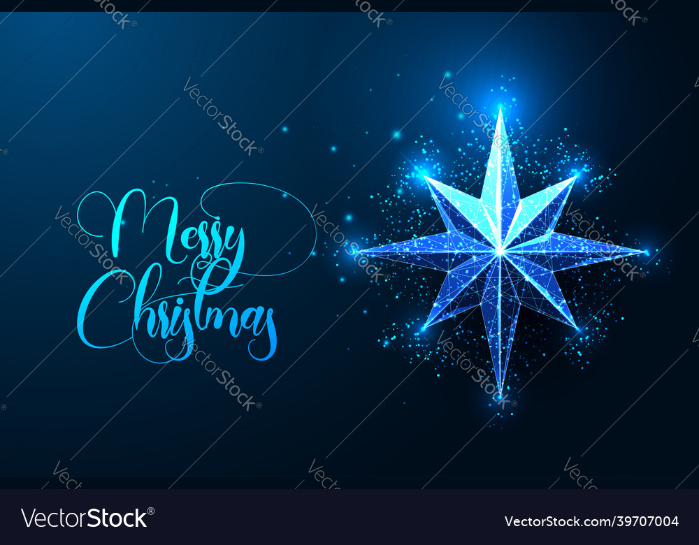 Glowing traditional christmas star ornament made Vector Image
