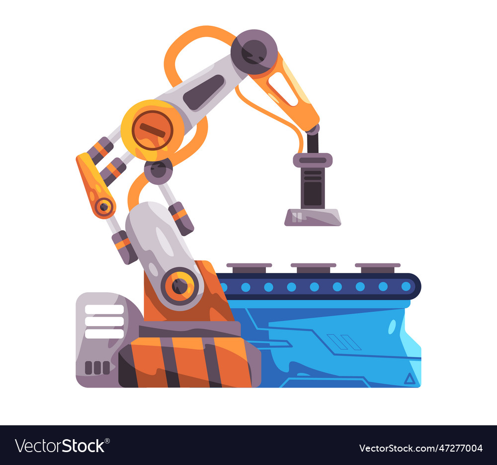 Robotic arm mechanical articulated hand robot Vector Image Robotic arm mechanical articulated hand robot Vector Image