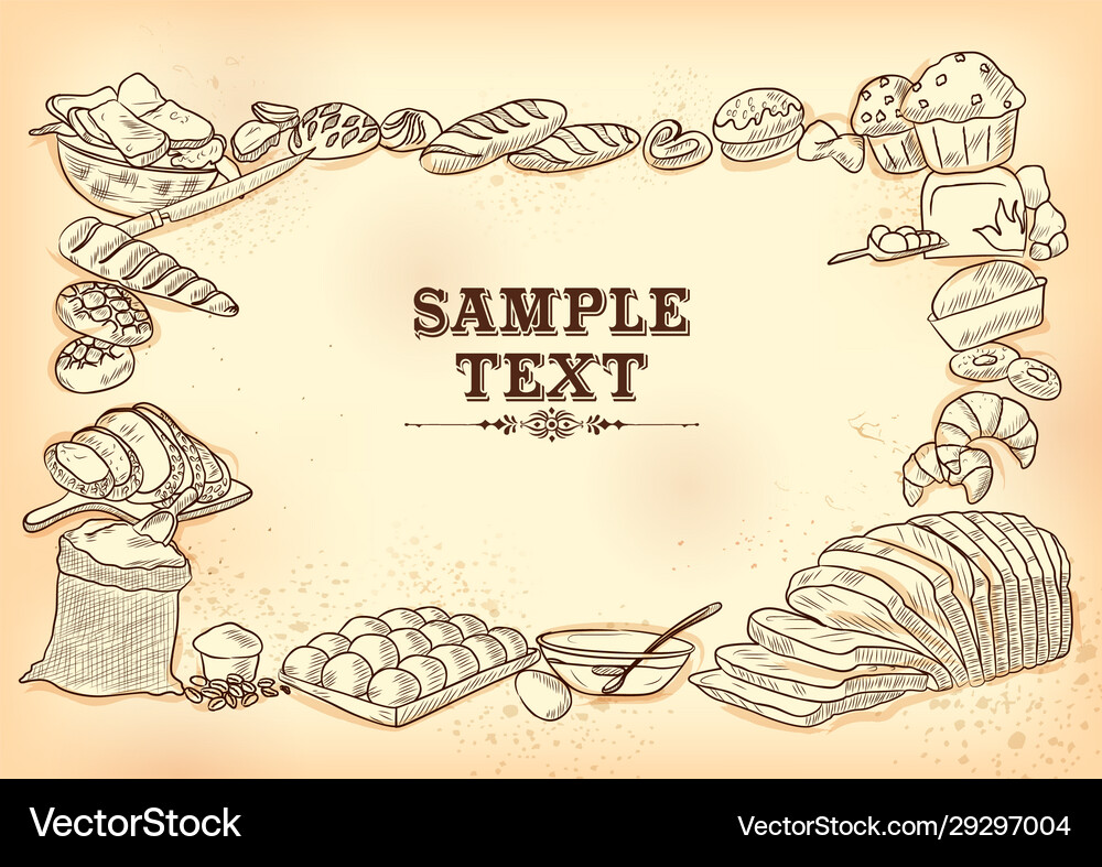 Template different types bread and loafs Vector Image