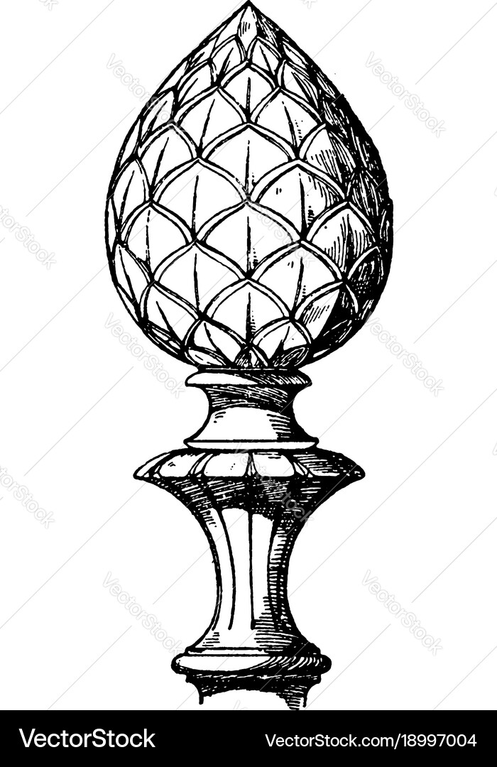 Vintage Fir Cone Finial Royalty Free Vector Image