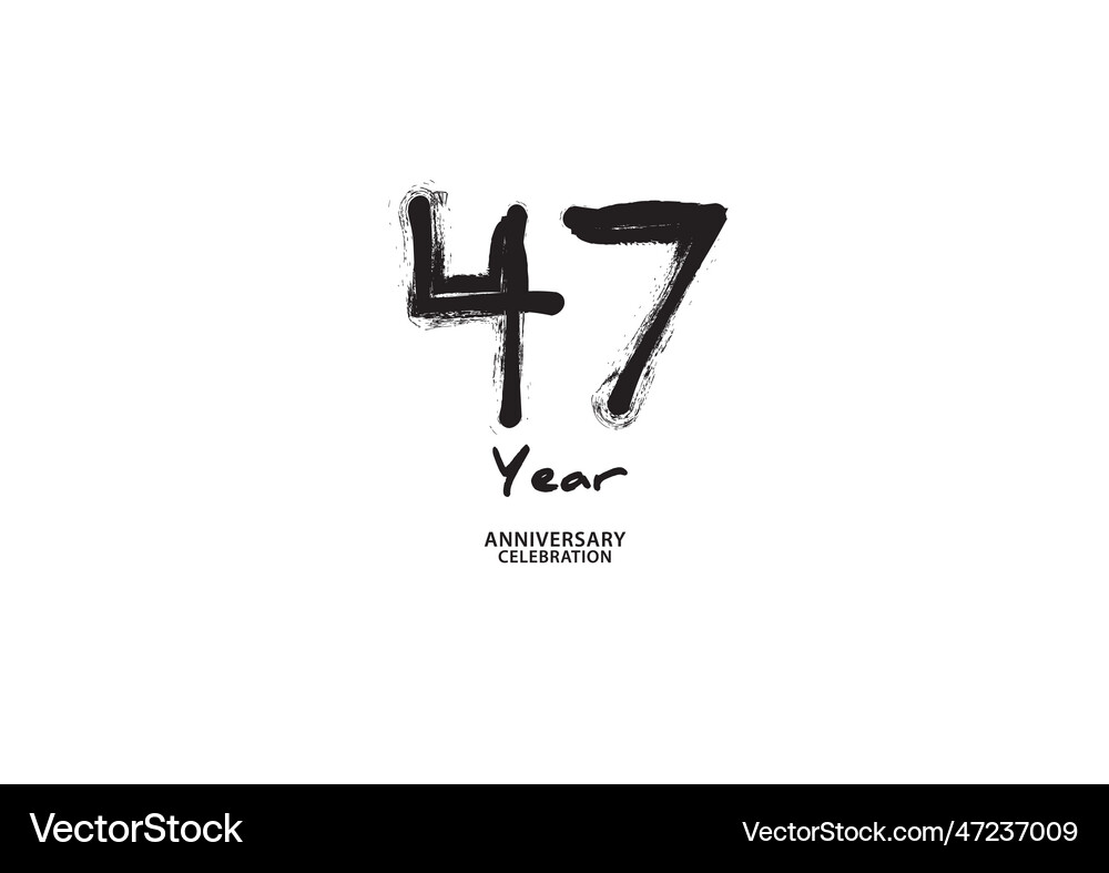 47 year anniversary celebration logotype on white Vector Image