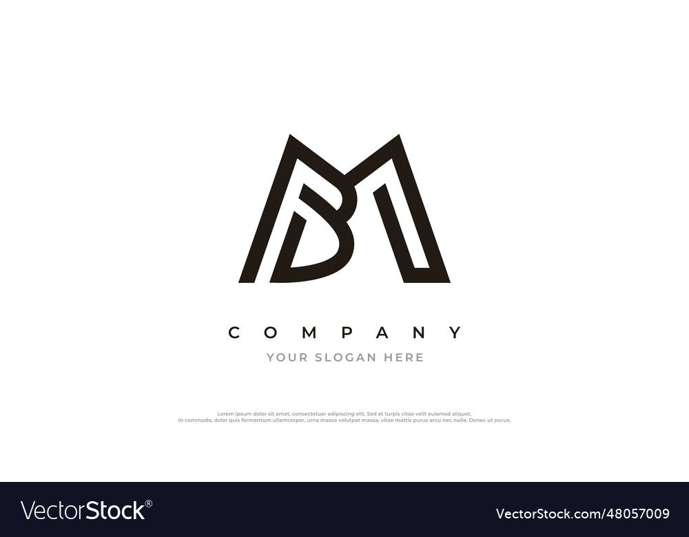 Initial letter bm logo design Royalty Free Vector Image