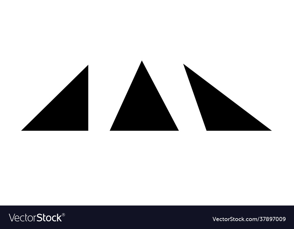 Triangle types based on angles math basic shapes Vector Image
