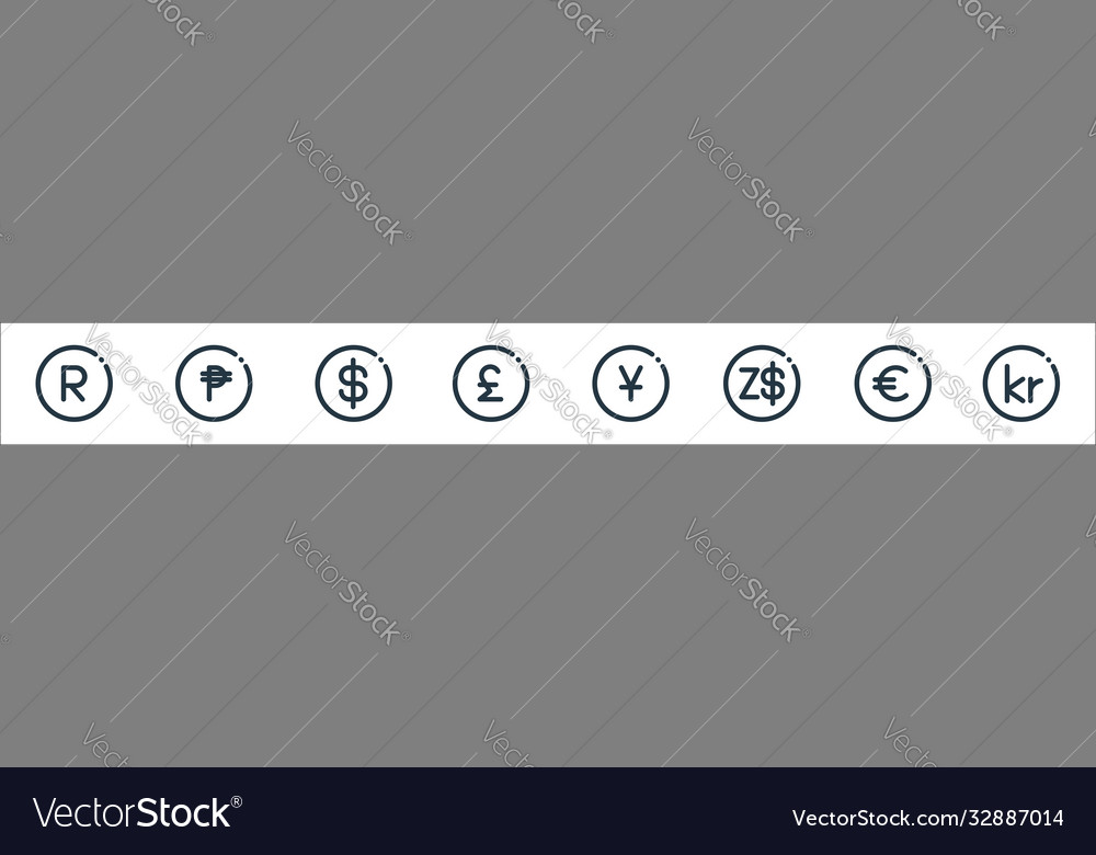 Currency line icons linear set quality line set Vector Image