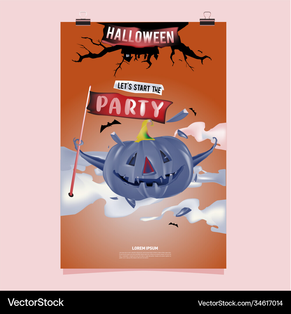 Happy halloween poster party Royalty Free Vector Image