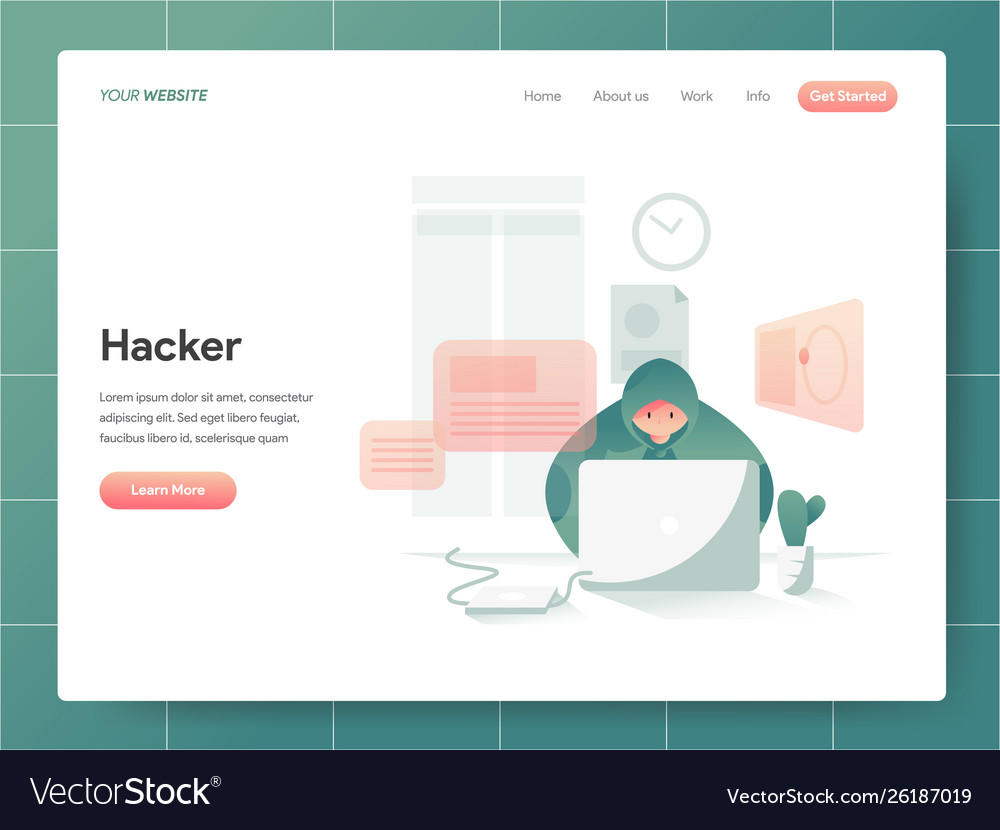 Hacker concept modern design web page Royalty Free Vector