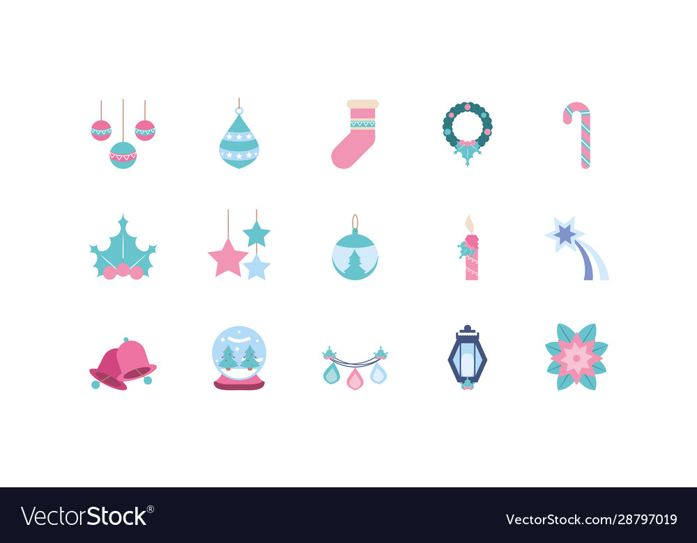 Merry christmas icon set design Royalty Free Vector Image