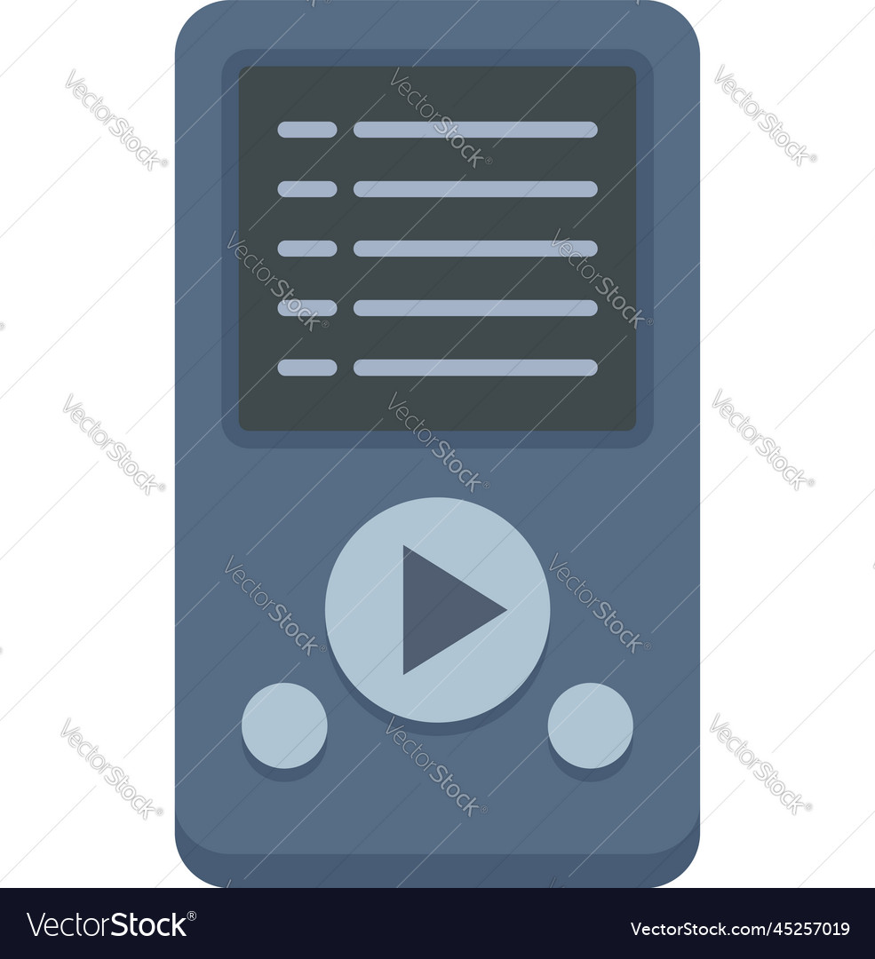 Music player playlist icon flat song list Vector Image Music player playlist icon flat song list Vector Image