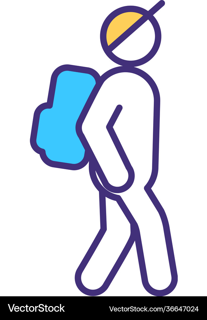 Backpacking rgb color icon Royalty Free Vector Image