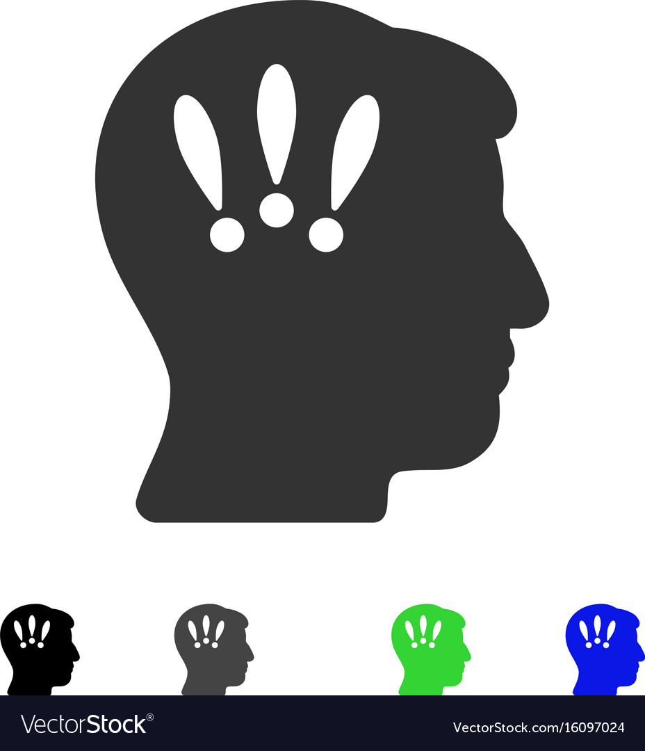 Head problems flat icon Royalty Free Vector Image