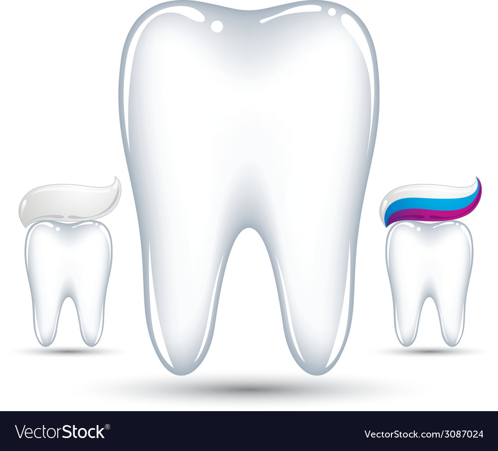 Tooth with toothpaste Royalty Free Vector Image