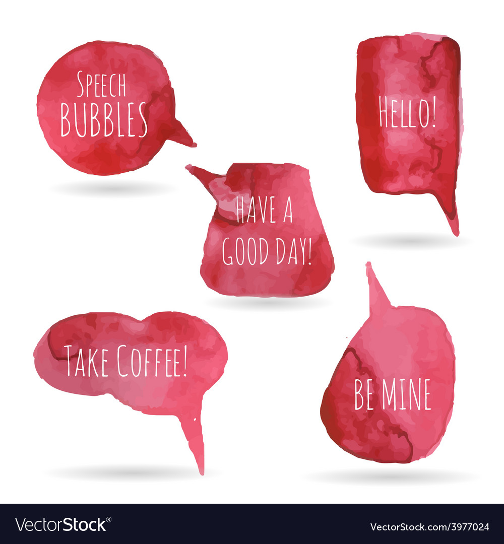 Watercolor speech bubbles Royalty Free Vector Image