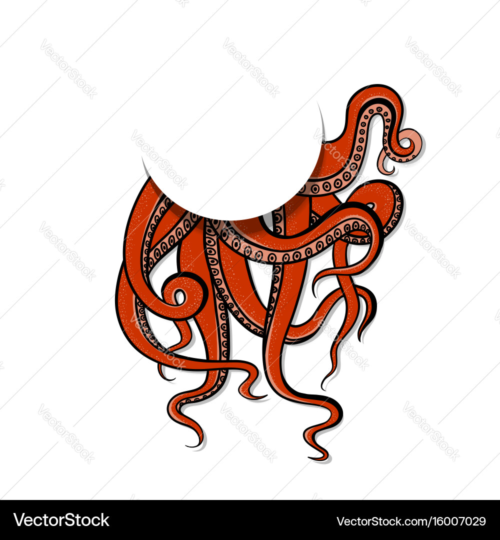 Art red tentacles the Royalty Free Vector Image