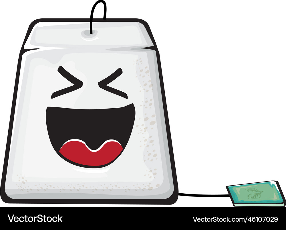 Cartoon tea bag characters isolated on white Vector Image