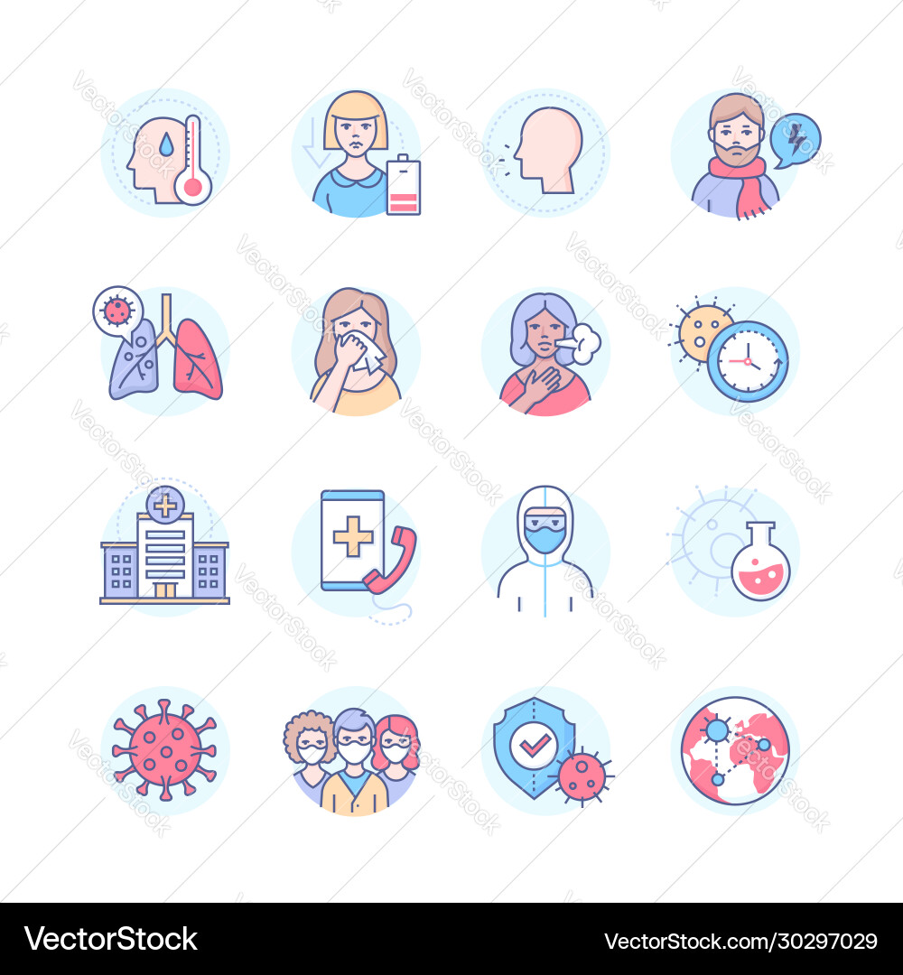 Coronavirus disease - colorful line design style Vector Image