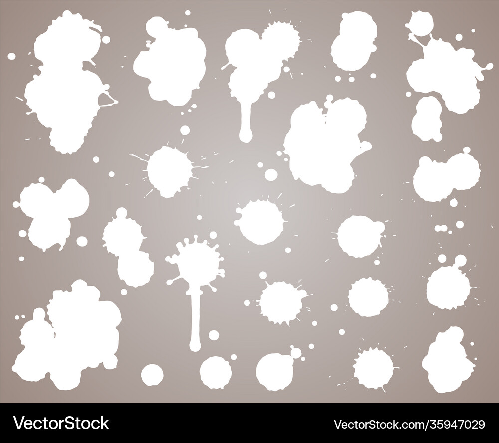 Creative isolated paint brush spots ink smudge Vector Image
