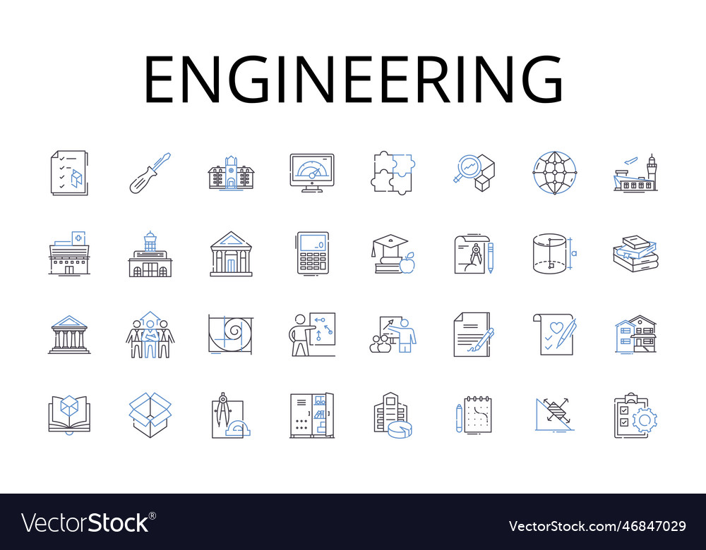 Engineering line icons collection design Vector Image