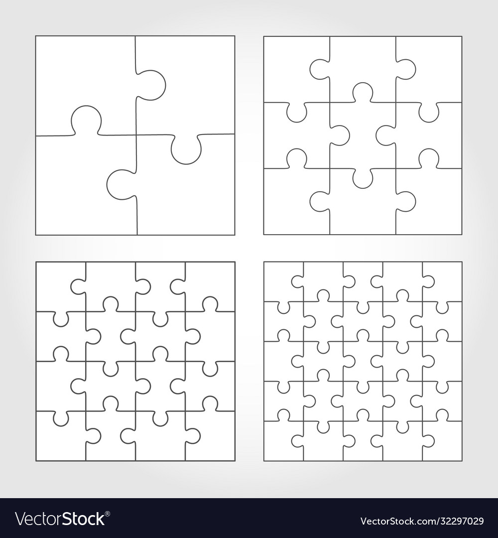 Jigsaw Puzzle Templates Royalty Free Vector Image