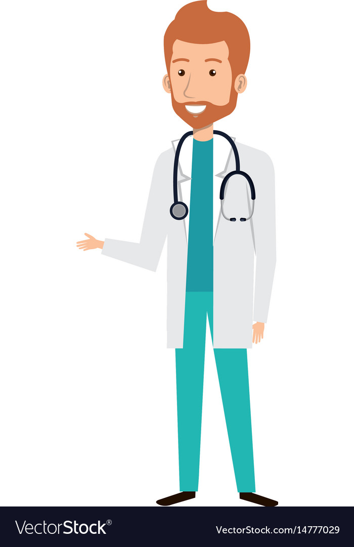 Male Doctor With Stethoscope Avatar Character Vector Image