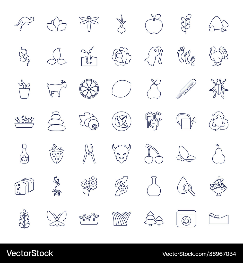 49 natural icons Royalty Free Vector Image - VectorStock