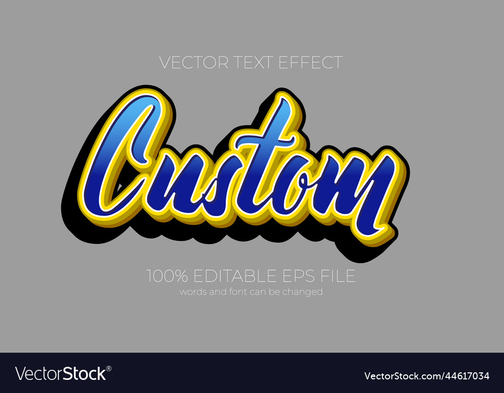Custom editable text effect style eps Royalty Free Vector