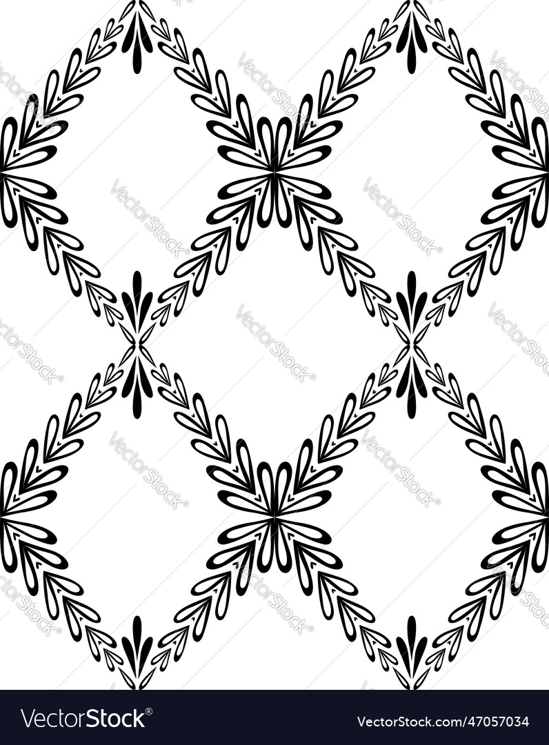 Seamless Monochrome Pattern With A Rhombus Vector Image