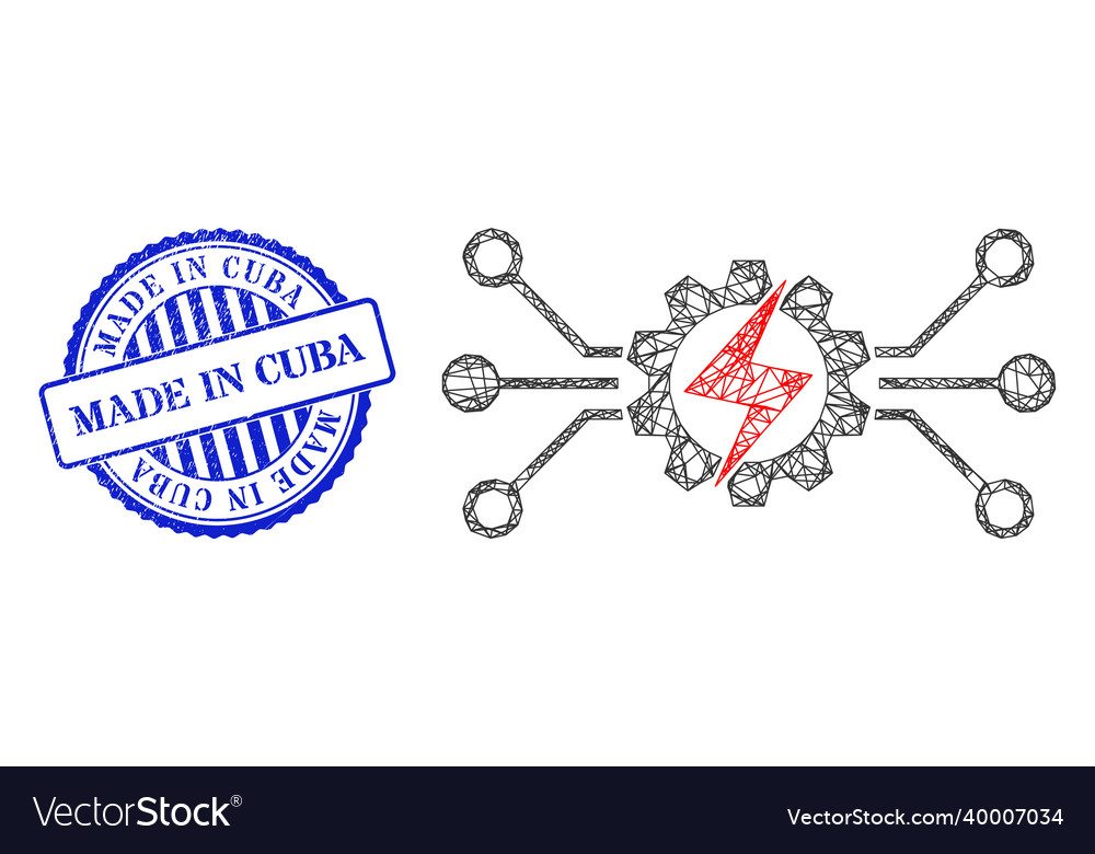 Textured made in cuba stamp seal and hatched Vector Image Textured made in cuba stamp seal and hatched Vector Image