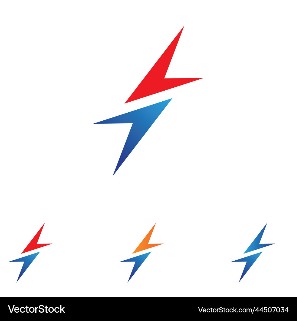 Thunderbolt logo and symbol Royalty Free Vector Image