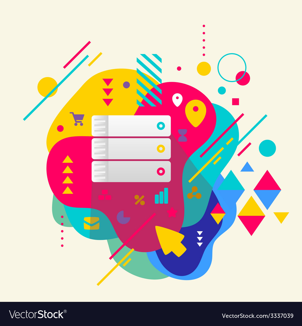 Database on abstract colorful spotted background Vector Image