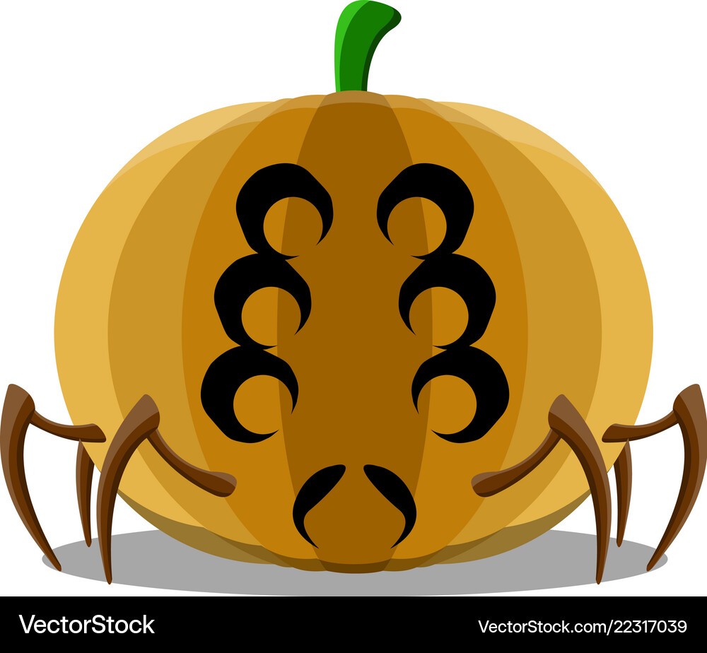 Halloween pumpkin with a spider shape Royalty Free Vector