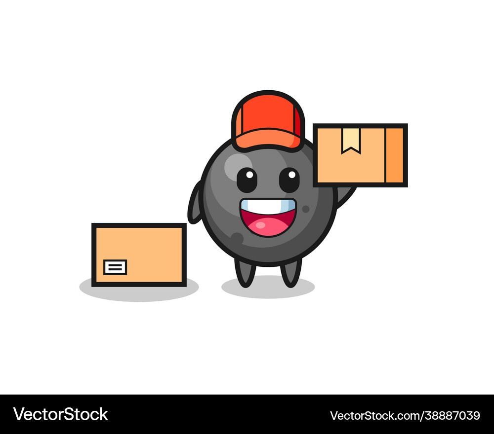 Mascot cannon ball as a courier Royalty Free Vector Image