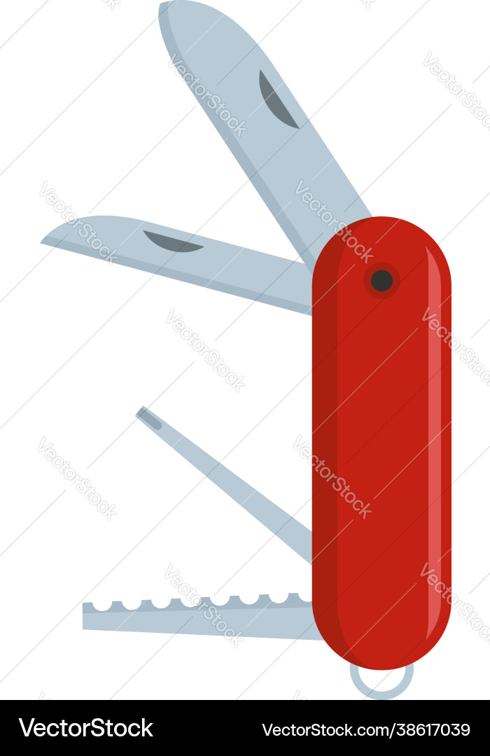 Swiss knife icon flat isolated Royalty Free Vector Image