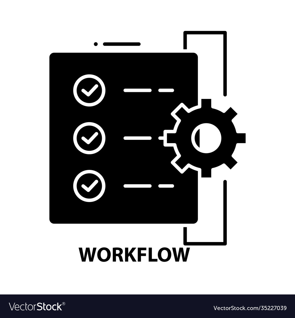 Workflow icon black sign with editable Royalty Free Vector Workflow icon black sign with editable Royalty Free Vector