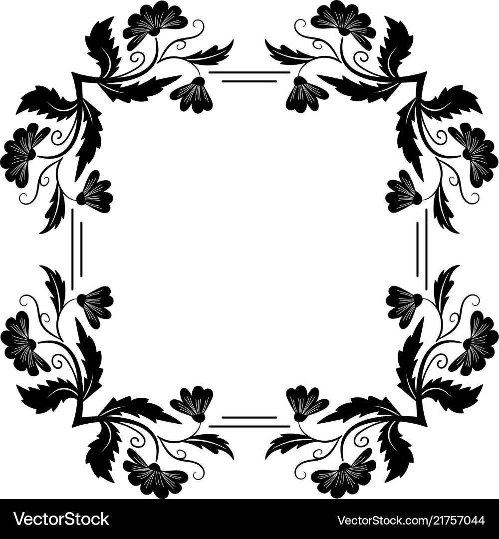 Decorative empty floral frame Royalty Free Vector Image