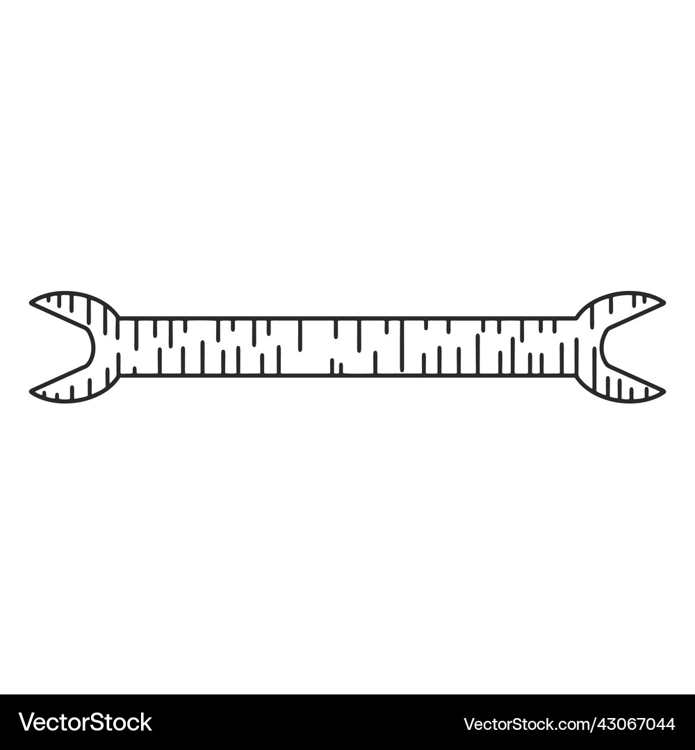 Double end wrench stroke Royalty Free Vector Image