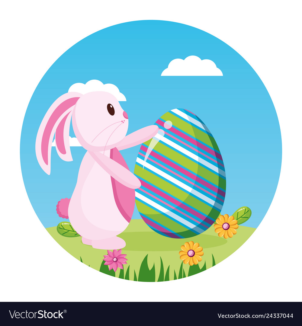Happy easter rabbit Royalty Free Vector Image - VectorStock