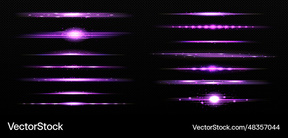 Line purple lights glow beams effect Royalty Free Vector