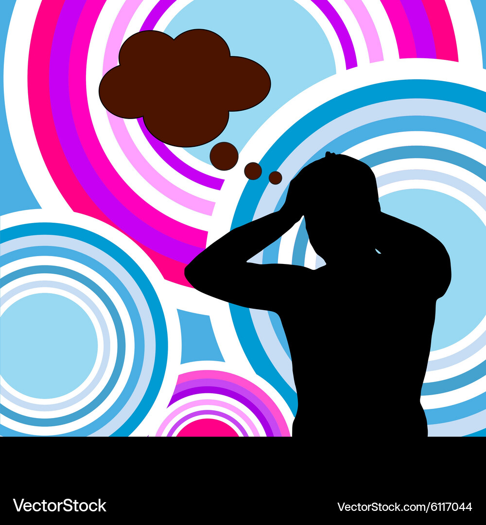 Man on color background Royalty Free Vector Image