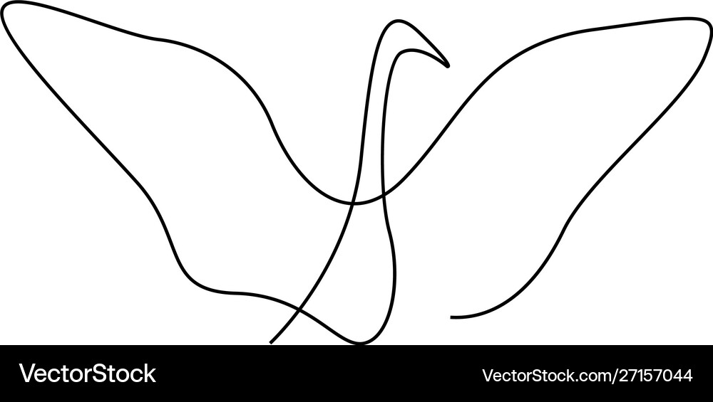 One line swan design silhouette hand drawn Vector Image