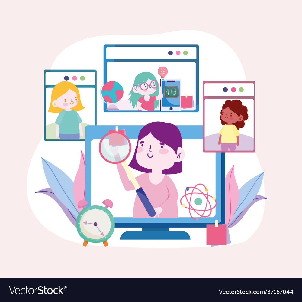 Online education elearning Royalty Free Vector Image