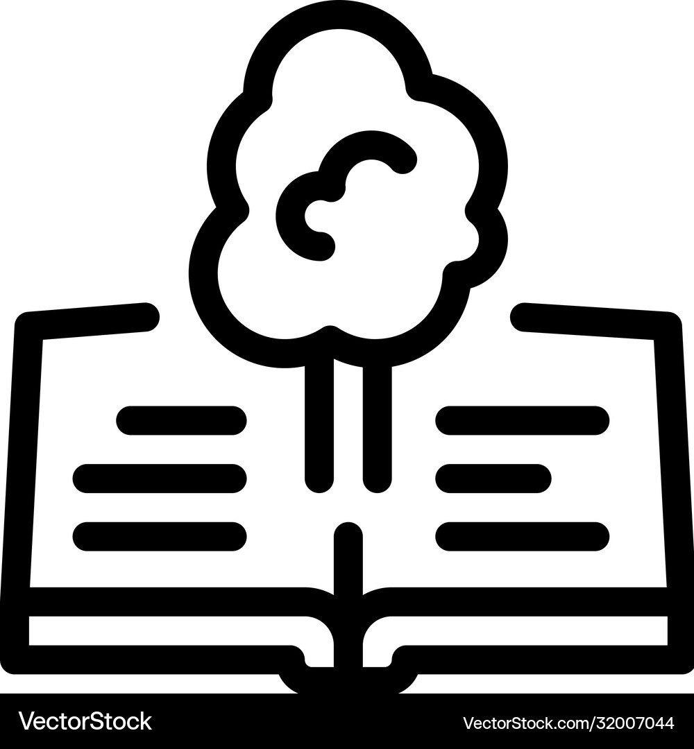 Red book tree icon outline Royalty Free Vector Image