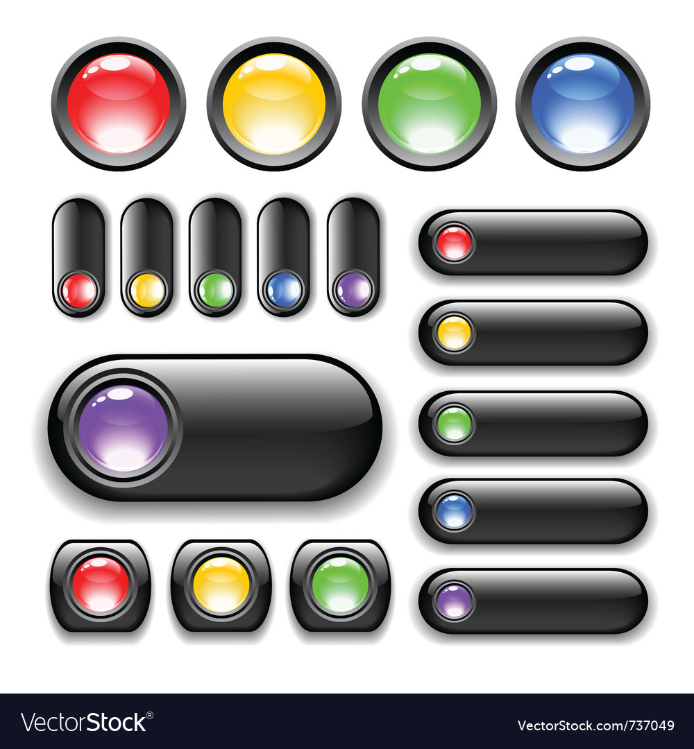 Button set Royalty Free Vector Image - VectorStock