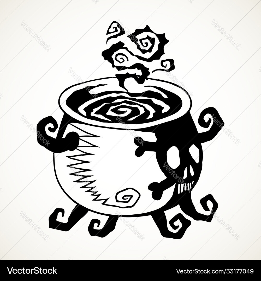 Halloween cauldron design element Royalty Free Vector Image