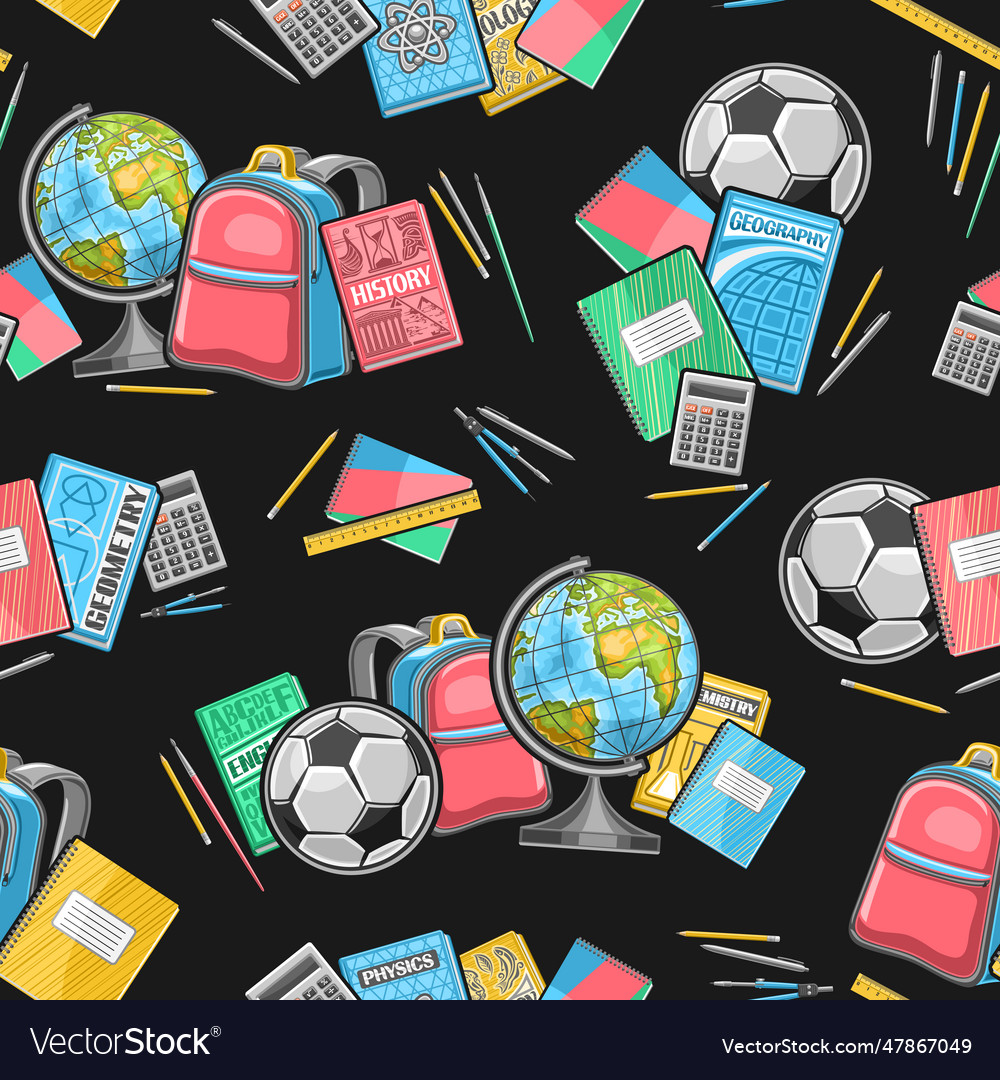 School seamless pattern Royalty Free Vector Image